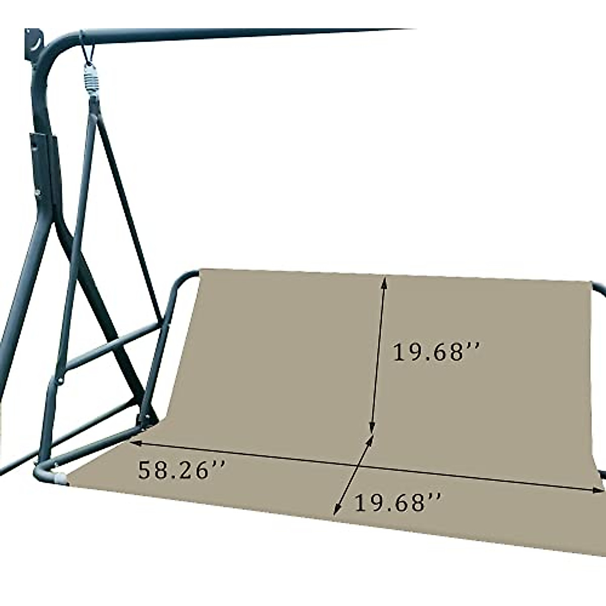 Replacement Swing Seat Cover, 600D Oxford Cloth Waterproof 2/3 Seat Patio Swing Seat Replacement Covers for Outdoor Porch Garden Yard Swings (Beige/58.26’’x19.68’’x19.68’’)