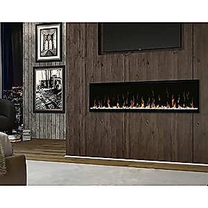 Dimplex IgniteXL 60 inch Built-in Linear Electric Fireplace with Driftwood and River Rock Accessories - Black, XLF60 & LF74DWS-KIT
