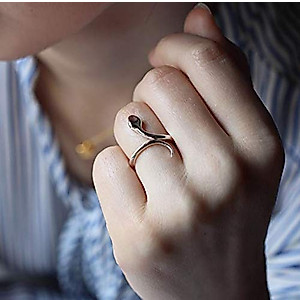 Helen de Lete Snake S925 Sterling Silver Adjustable Ring For Women