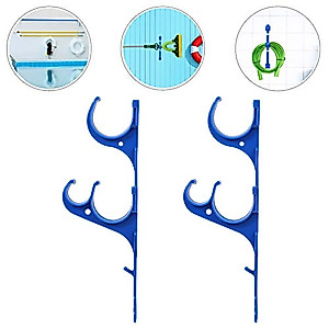 YARNOW Vacuum Stand 4pcs Pool Pole Hose Hanger Wall Hooks for Telescopic Poles Skimmers Leaf Rakes Nets Brushes Vacuum Garden Tools Swimming Pool Accessories Cleaning Tool