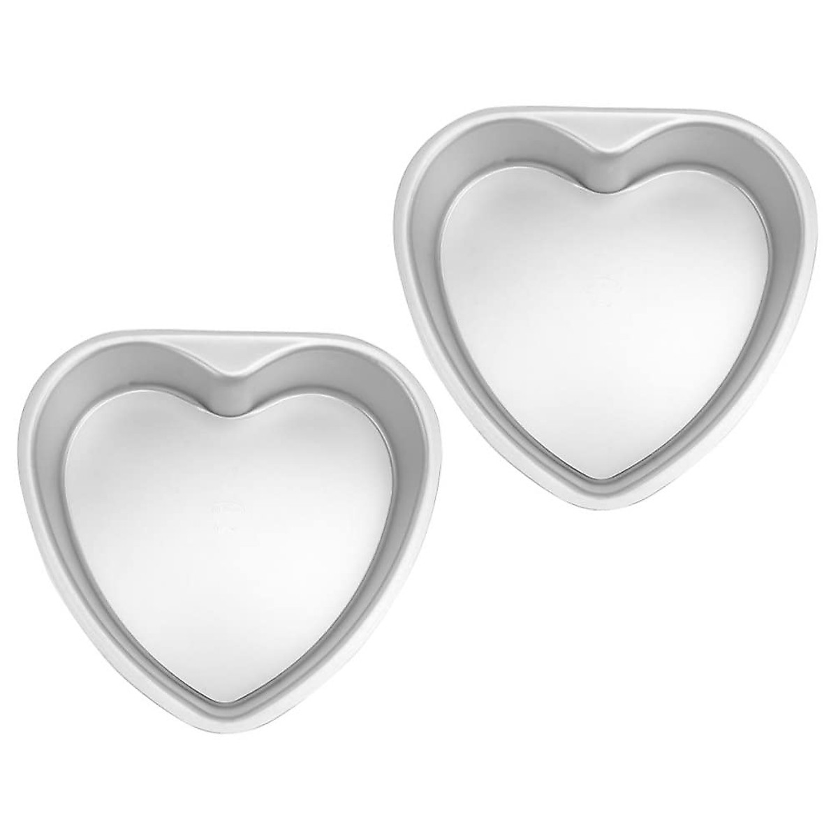 CALLARON Mini Cake Pans 2pcs Heart Shaped Cake Pans with a Removable Bottom 4inch Valentines Aluminium Heart Shaped Cake Pan Heart Pan Molds DIY Tin Muffin Chocolate Molds Baking Pan