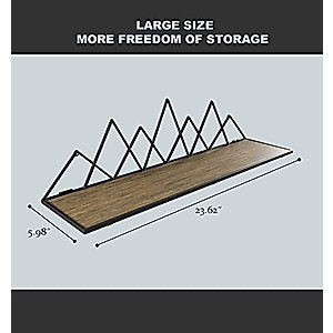 ARTLUO Shelves for Wall Decor Set of 2,24 Inch Floating Shelves Farmhouse Floating Wall Shelves Black Metal Wood Wall Mounted Shelves Wall Shelves for Bedroom Living Room Bathroom