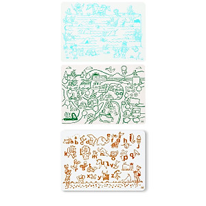 modern-twist 10 x 14 Reusable Coloring Doodle Mats, 100% Food-Grade Silicone, Bundle, Pack of 3
