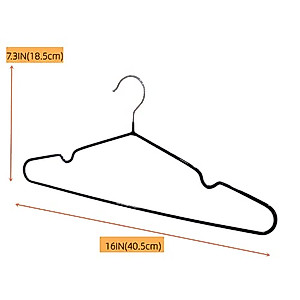 LIYZWJY Metal Hanger with Rubber Coated,Non-Slip,Clothes Hangers, Coat Hanger, Shirt Coat Hanger (Black, 30)