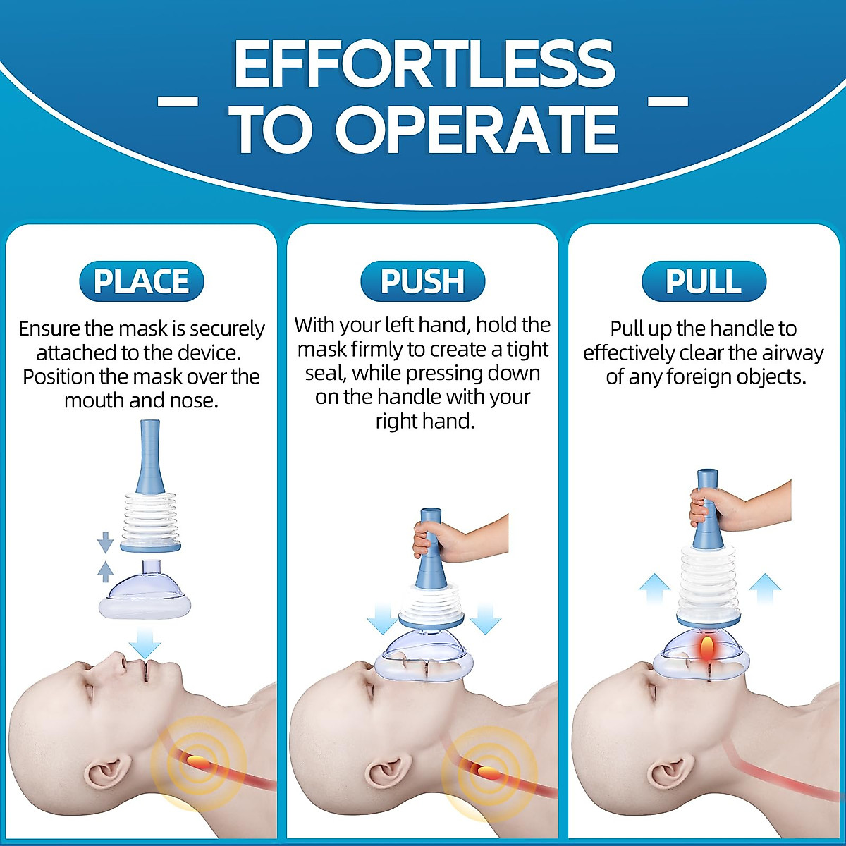 Senvok Choking Rescue Device, Anti Choking Device for Kids and Adults, Portable Airway Suction Device, Choking First Aid Device for Home & Travel