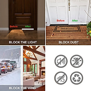 Pehoto Door Draft Stopper Under Door Draft Blocker Insulator Door Sweep Weather Stripping Noise Stopper Strong Adhesive 39'' Length