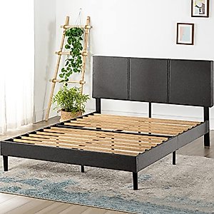 ZINUS Cambril Upholstered Platform Bed Frame with Sustainable Bamboo Slats, No Box Spring Needed, Mattress Foundation, Easy Assembly, Queen