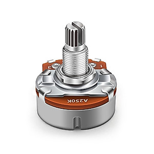 SAPHUE 4PCS A250K+B250K+A500K+B500K Push Pull Potentiometer Brass Metric Coarse 18-Spline Split Shaft Pots Audio Taper Potentiometers for Electric Guitar Bass,2T2V (250K&500K)