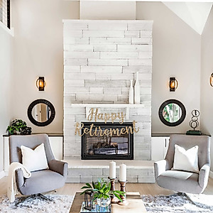 Pre-Strung Happy Retirement Banner - NO DIY - Gold Glitter Happy Retirement Banner in Script - Pre-Strung on 6 ft Strand - Happy Retirement Party Decorations for Men & Women. Did we mention no DIY?