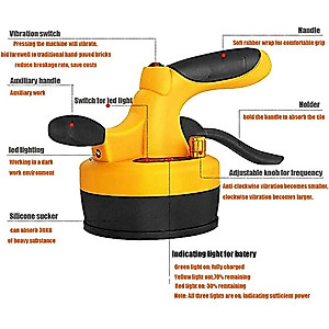 UZIAH Electric Tiles Leveler Ceramic Tile Vibrator Lithium Battery Tools for Floor Wall, Maximum Adsorption of 30Kg, Suitable for 60X60cm Ceramic Tile