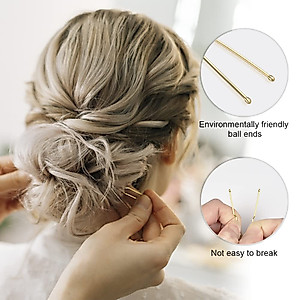 Blonde Bobby Pins, MORGLES Blonde Hair Pins Bobby Pins Blonde Hair Pins for Buns Ballet Bun Pins for Women Girls with Box-80 count (2.4 inch)