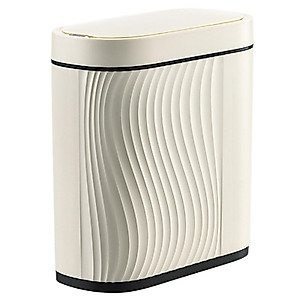 MagiDeal Smart Induction Trash Bin Intelligent Trash Bin 2.1 Gallon Sealed Lid Automatic Touchless Motion Garbage Can for Toilet Hotel, Beige, 26.5cmx29.5cmx14cm