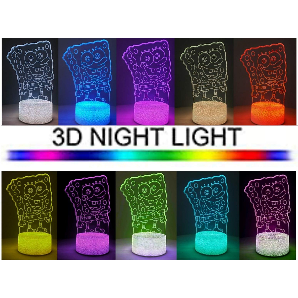 Z ZILLION CRAFT Night Light for Kids Bedroom. Remote Control Multi Color Mode 3D illusional lamp. Best Gift for Kids Birthday, Christmas. Easy use with USB Charging.