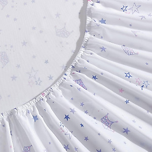 Laura Ashley Kids - Twin Sheets, Soft Wrinkle-Resistant Toddler Bedding Set, Fun & Whimsical Bedroom Decor (Dancing Stars Purple, Twin/Twin XL)