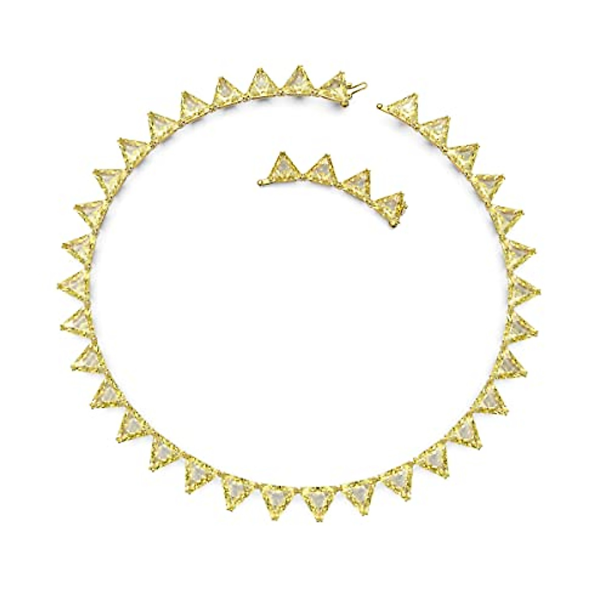 SWAROVSKI Ortyx Necklace, Triangle Cut Crystals, Yellow, Gold-Tone Finish