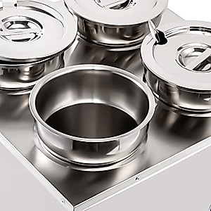 110V Commercial Soup Warmer ,Electric Food Warmer Adjustable Temp. 86-185℉, Stainless Steel Countertop Soup Pot with Tap, Food Warmer for Cheese/Hot Dog/Rice (4x4.2 Qt)