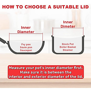 Duxtop Cookware Glass Replacement Lid (Interior Diameter: 11inch, Exterior Diameter: 11-1/2inch)