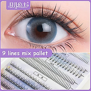 LASGOOS False Eyelash Extensions, Natural 3D Effect 320pcs Mixed Set C curl Individually Packed, Synthetic Fiber, for Home DIY, Wedding, Work, Date, Night Out
