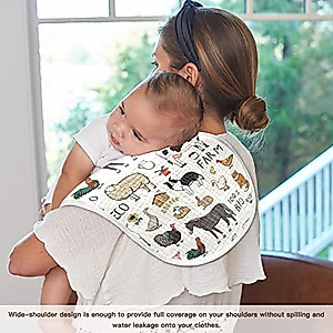 Kigai Farm Animals Muslin Baby Burp Cloths - Super Absorbent and Soft Burping Rags - Cotton Burp Clothes Set for Boys and Girls, 1 Pack