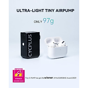 CYCPLUS Tiny Pump Bike Pump Portable Ultra-Mini 100PSI Electric Bicycle Pump Type-C Rechargeable Battery(Winner of The EUROBIKE Award 2023)