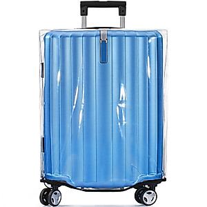 BlueCosto Luggage Cover for Suitcase - 24" Clear PVC Luggage Protector for 24" - 25" Sized Bags - Premium Travel Accessory for Baggage Protection - Universal Cover w/Hook & Loop Closure