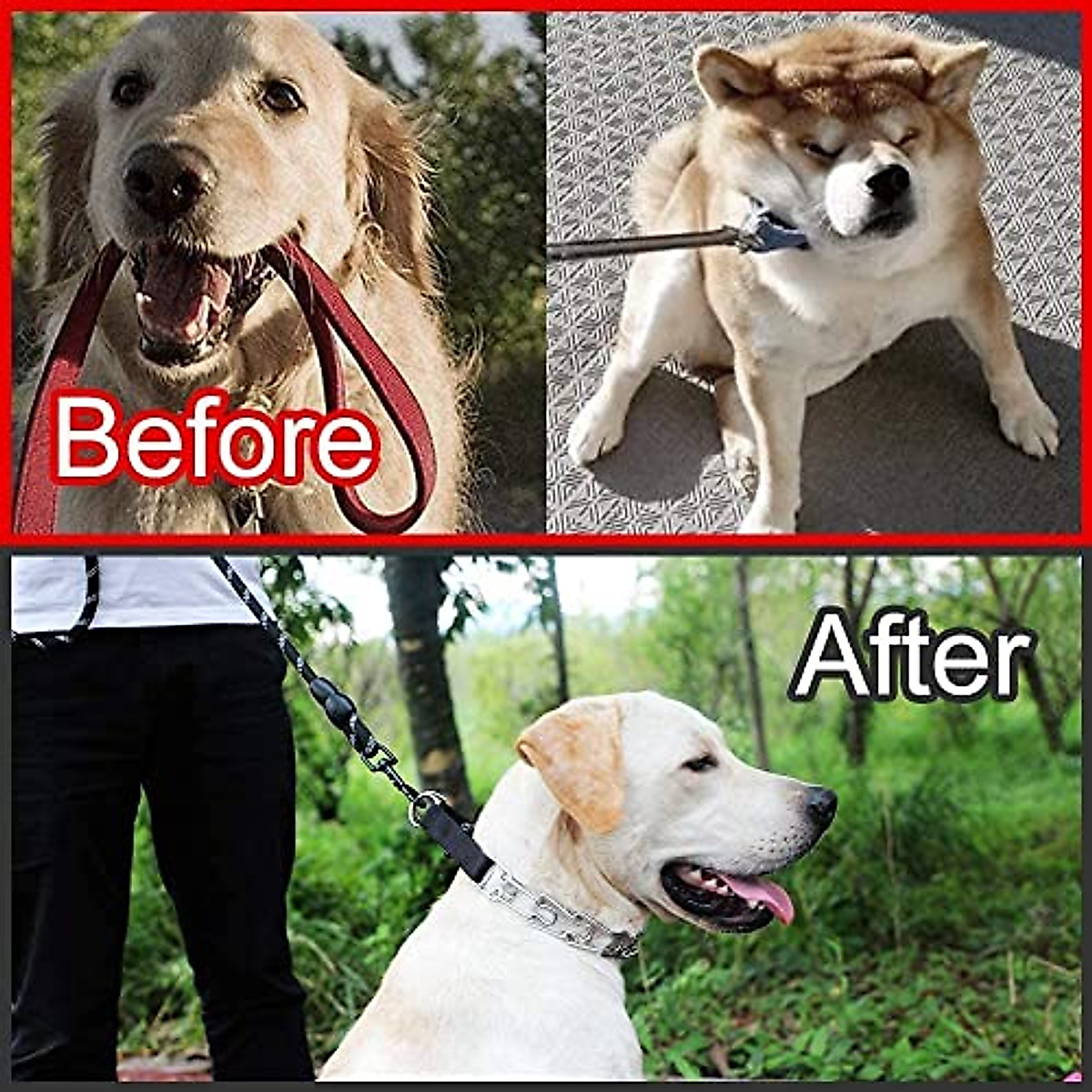 CBBPET Dog Prong Collar, Adjustable Dog Training Collar with Quick Release Buckle for Small Medium Large Dogs