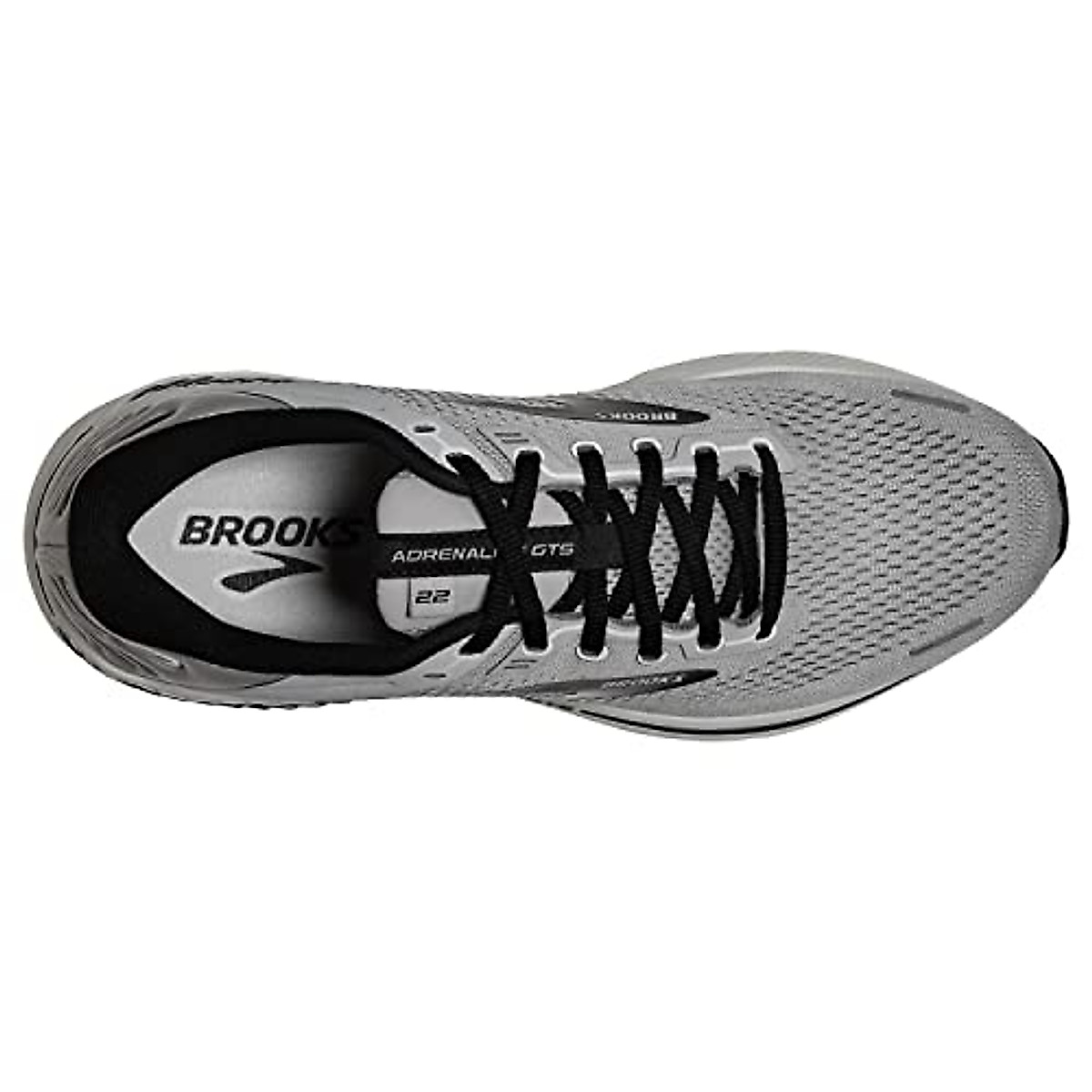 Brooks Men's Adrenaline GTS 22 Supportive Running Shoe - Alloy/Grey/Black - 11 Wide