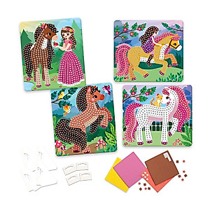 ORB 50993.0 Sticky Mosaics Horses, Multi, Brown/Yellow/Pink/Green, 12" x 2" x 10.75"