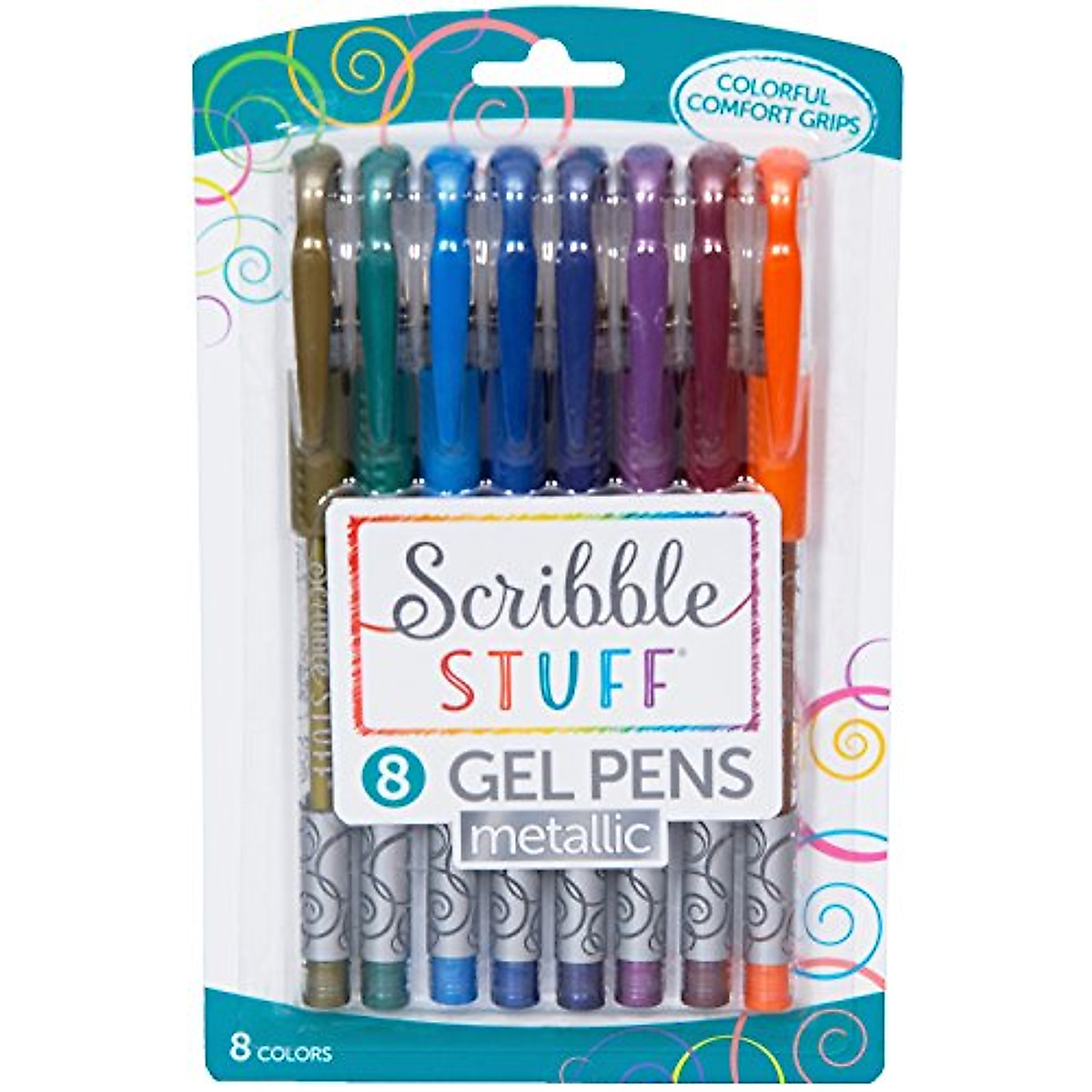 Mega Brand Writing Instruments - Scribble Stuff 8 Count Gel Pens Metallic