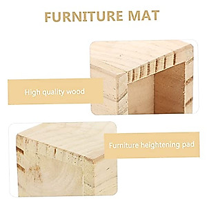 Holibanna Solid Wood Bed Mat Floor Sofa Heavy Duty Bed Frames Heavy Duty Table Legs Chair Leg Floor Protector Square Stackable Lifters Bamboo Bed Height Pad Sofa Lifter Risers Padding Block