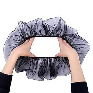 Filhome 2 Pieces Adjustable Bird Cage Cover, Birdcage Seed Catcher Nylon Mesh Net Cover, Soft Airy Cage Net Stretchy Skirt Guard for Parrot Parakeet Macaw Round Square Cage (Black/M)