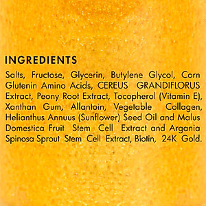 MAJESTIC PURE 24k Gold Scrub with Collagen and Biotin | Exfoliating Body Scrub for Skin Care, Stretch Marks, Acne, Cellulite | Body Scrub Exfoliator |10 oz