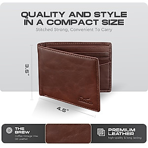 Wallet for Men’s - Genuine Leather Slim Bifold RFID Wallet - Gift for Men Packed in Stylish Gift Box