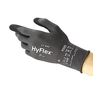 Ansell Healthcare 113041 Series 11-840 HyFlex Light Nitrile Duty FORTIX Foam Glove, Size 11, Gray (Pack of 144)