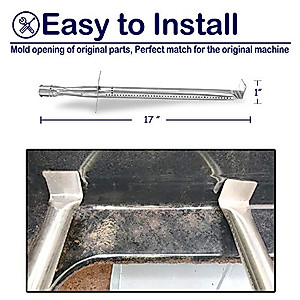 YOUFIRE Gas Burner Tube 17 inch Stainless Steel Grill Replacement Parts for Vermont Castings CF9030, CF9080, VM400XBP; Jenn Air JA460, JA461, JA580, 4 Pack BBQ Grill Pipe