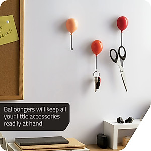 PELEG DESIGN Balloongers | Fun Balloon-Shaped Key Holder for Wall | Decorative Key Hanger Set of 3 | Key Hooks w/ 3 Install Options | Key Holder for Wall, Fridge | Cute Key Holders