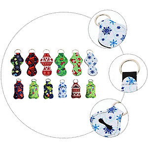 12Pcs Portable Lipstick Holder Keychain Neoprene Keyring Holder Lip Balm Case Pouch for Christmas