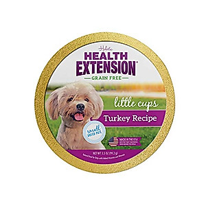 Health Extension Wet Dog Food, Grain-Free, Natural Food Cups for Small Breed Dogs with Added Vitamins, Include 6 Chicken Recipe Cups & 6 Turkey Recipe Cups, Each Cup Weight (3.5 Oz / 99.2 g)