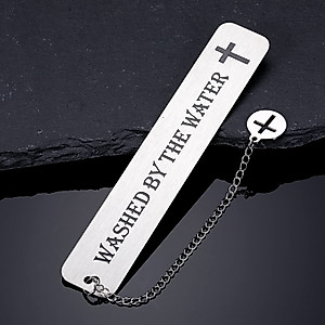 Omnitotimuse Baptism Gifts for Girl Boys Bookmark Gift First Communion Christening Godson Goddaughter Godchild Baby Adult Women Men Friends Catholic Religious Bookmarks, Silver