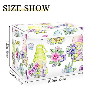 xigua Gnome Storage Bins with Lids and Carrying Handle,Foldable Storage Boxes Organizer Containers Baskets Cube with Cover for Home Bedroom Closet Office Nursery