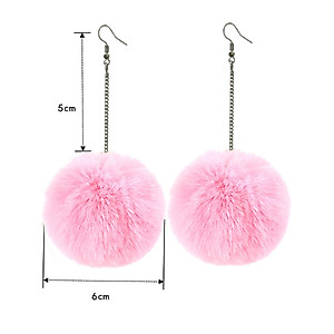 1-5Pairs Colorful Pom Pom Earring Faux Fur Ball Earrings Raibowcolors Jewelryset Cute Balls Accessory Lovely Jewelries for Women (6Pairs)