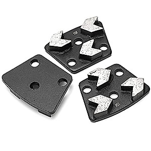 3Pcs Trapezoid Diamond Grinder Universal Concrete Grinding Shoes Cutting Tool Disk Set Durable 16# Black for Precision Cutting