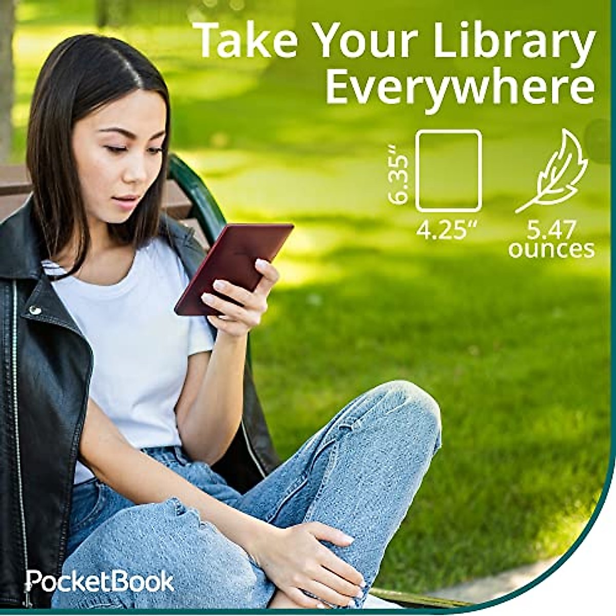 Pocketbook Touch Lux 5 | E-Book Reader | Glare-Free & Eye-Friendly E-Ink Technology | 6ʺ Touchscreen with HD Resolution | Wi-Fi | Adjustable SMARTlight | Micro-SD Slot | E-Reader in Ink Black