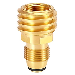 Uenede Brass Propane Tank Adapter Converts POL LP Tank Service Valve to QCC1/Type1 Hose or Regualtor Old to New Type Connection