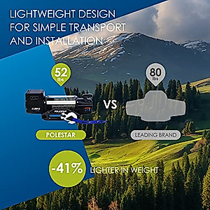 POLESTAR 12V DC 13,000 lb Electric Truck Winch Synthetic Rope 3/8" Diameter, for SUV Trailer Offroad, Waterproof Wireless Remote