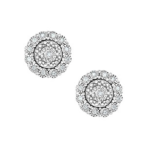 La4ve Diamonds Stud Earrings for Women Round Cut Natural Diamonds with Push back Sterling Silver | Jewelry Gifts for Women | Gift Box Included