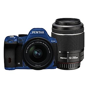 Pentax K-50 Weatherproof DSLR Bundle with 18-55mm and 50-200 WR Lenses Plus