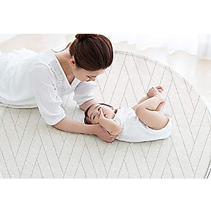 Parklon Pure Soft Round Mat Double Herringbone/Macaroon (54.3 x 54.3 x 0.47 in.)