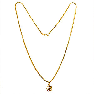 Jewar Pendant Locket Lord Ganesha/Ganesh Ji, om Handmade Art Gold Plated Jewelry for Men,Women (Golden Om)