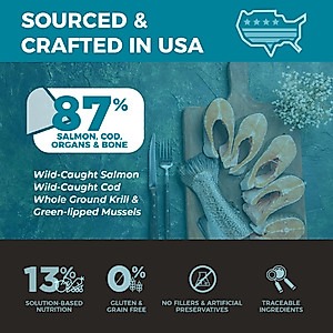 FURRY · WONDER . Freeze Dried Raw Dog Food Salmon and Cod Recipe 16 Ounce, USA Made Grain Free High Protein Dog Food for Complete Meal or Food Topper, Freeze Dried Raw Diet for Skin & Coat Vitalize